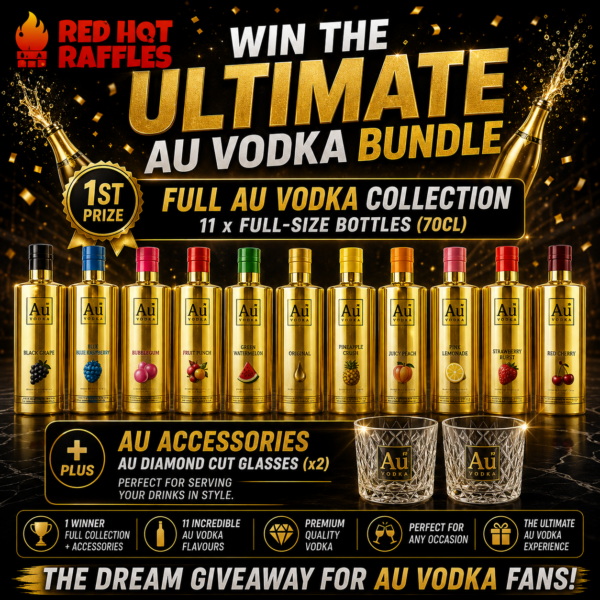 Au vodka bundle or £200 cash alt – Red Hot Raffles